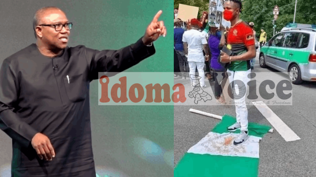 FACT CHECK: Picture of young man stepping on Nigerian flag not Peter ...
